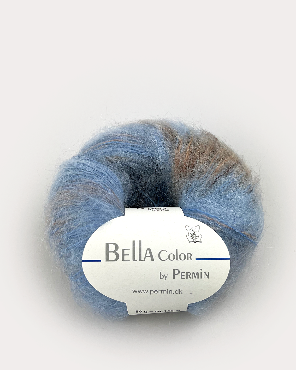 Permin Bella Color 174 Blå, beige, brun flerfarget garn - SATURNIA GARN